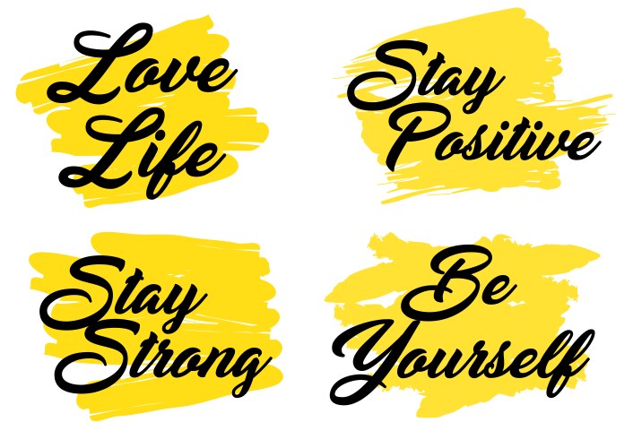 Lettering positive quotes Royalty Free Vector Image