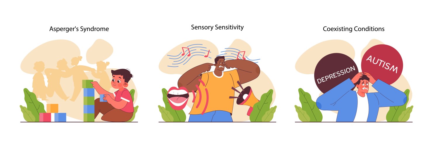 Neurodiversity cognitive development spectrum Vector Image