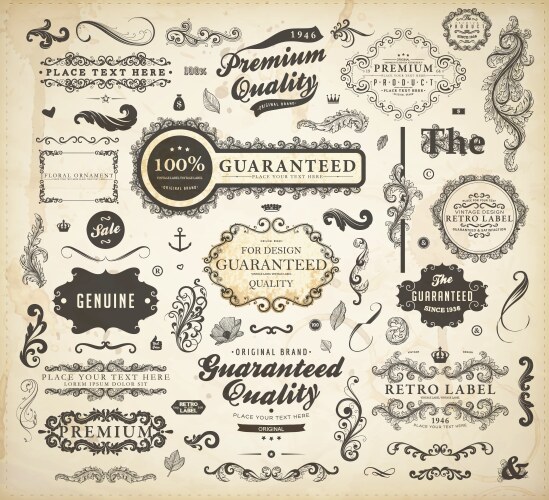 Rustic food label set Royalty Free Vector Image
