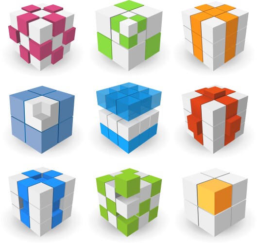Stacked block cubes Royalty Free Vector Image - VectorStock