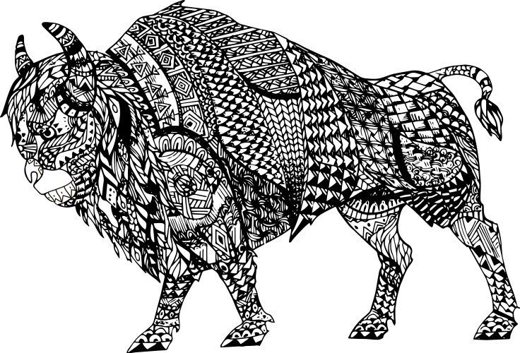 Bison Buffalo Line Drawing Vector Images (over 1,500)