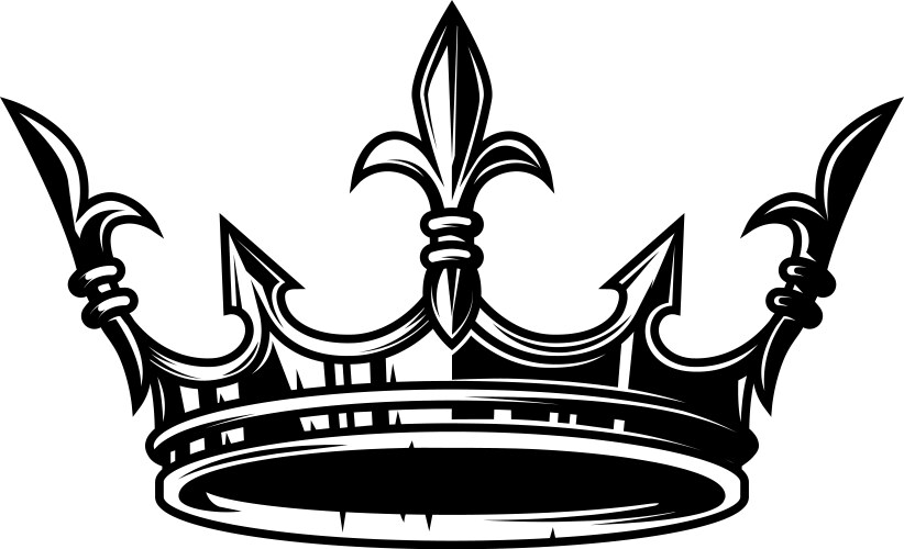 Gangster king royal crown with crossed knife Vector Image
