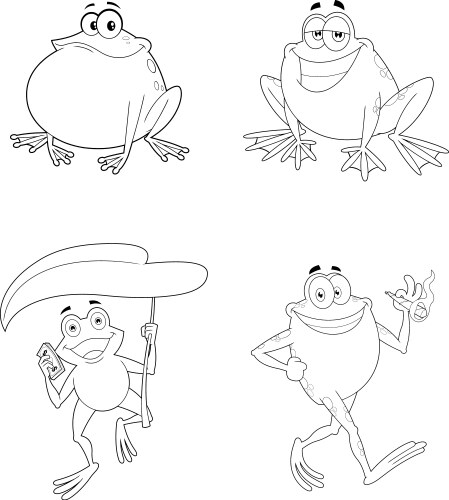 Fat frog cartoon mascot character Royalty Free Vector Image