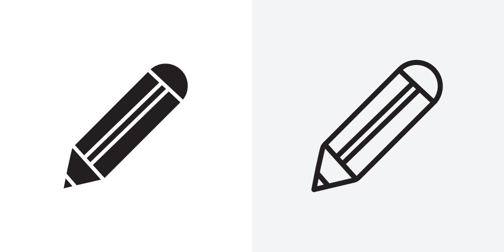 Pencil and ruler icon set Royalty Free Vector Image