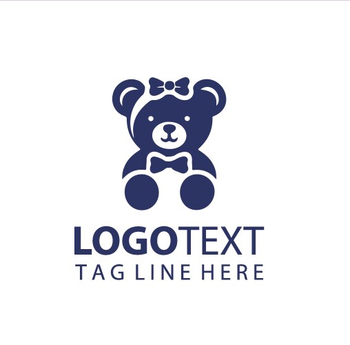 Teddy bear logo Royalty Free Vector Image - VectorStock