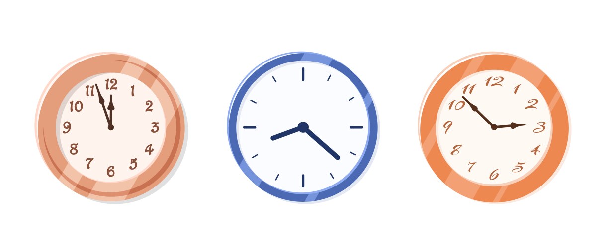 Sticker clock on white background Royalty Free Vector Image