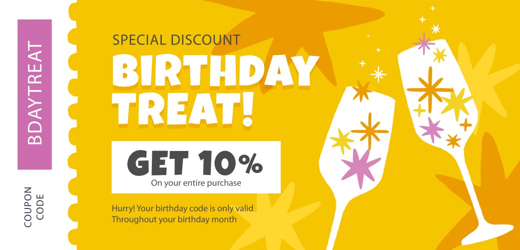 Birthday sale coupon template design Royalty Free Vector