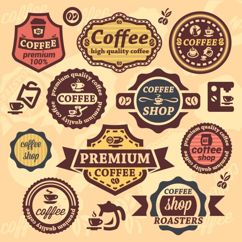 Turkish Vintage Coffee Labels Traditional Turkish Coffee Cup Stock