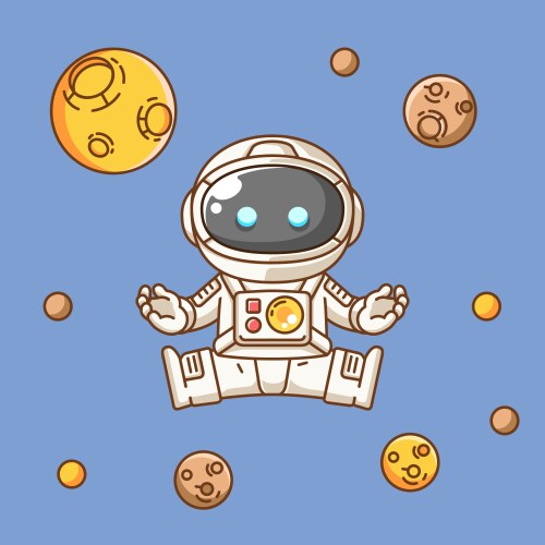 Cute boy astronaut in space kawaii chibi Vector Image