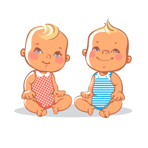 Twin babies Royalty Free Vector Image - VectorStock