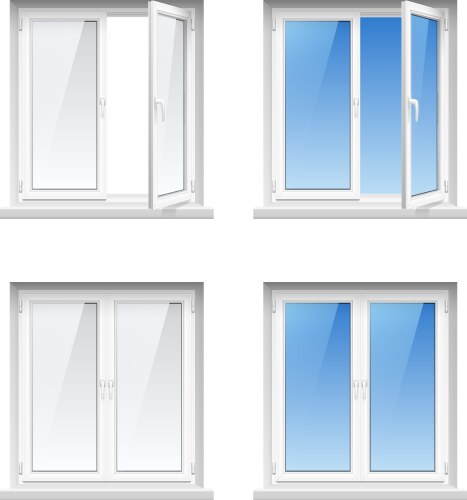 Double glazed window pvc plastic Royalty Free Vector Image