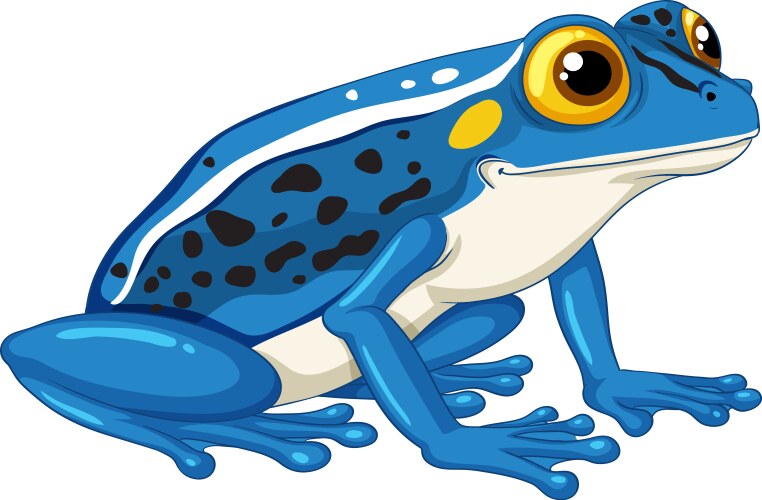 Blue frog cartoon Royalty Free Vector Image - VectorStock