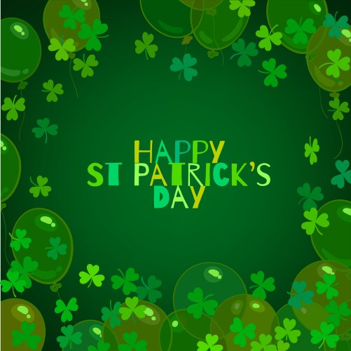 Green background for patricks day with shamrocks Vector Image