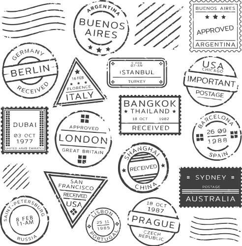 Postage Stamp Outline Vector Images (over 2,900)