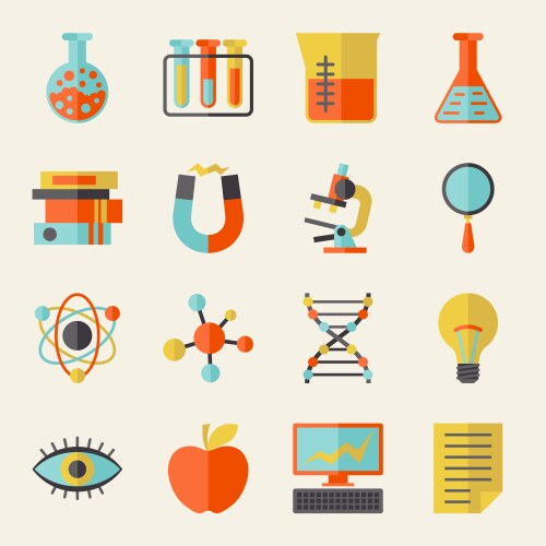 Science concept info graphic in flat design style Vector Image
