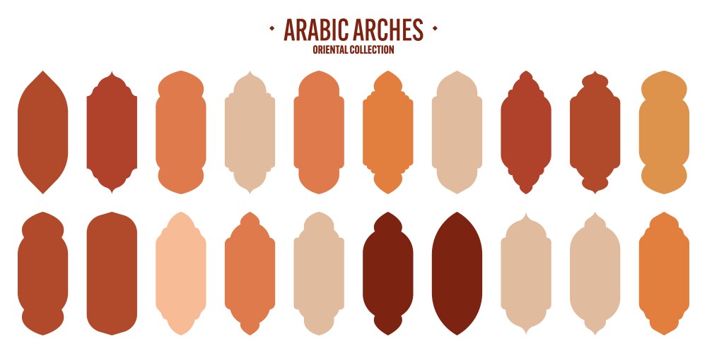 Arabic frame set arabian muslim shape arches – Royalty-Free Vector ...