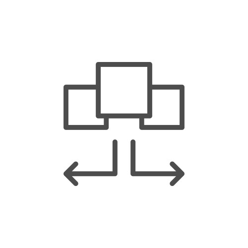 Distribution icon black and white sign Royalty Free Vector