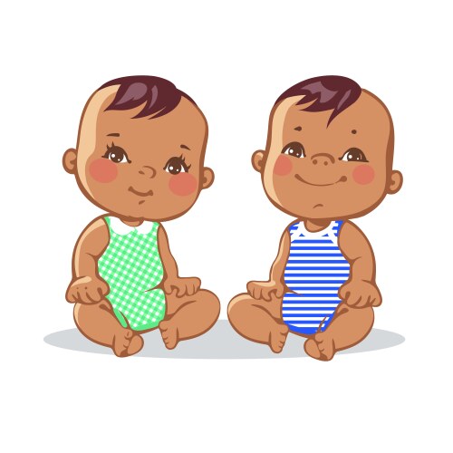 Playing babies Royalty Free Vector Image - VectorStock
