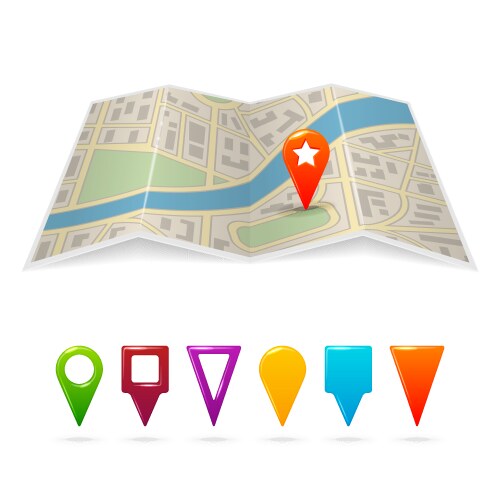 City map with labels Royalty Free Vector Image