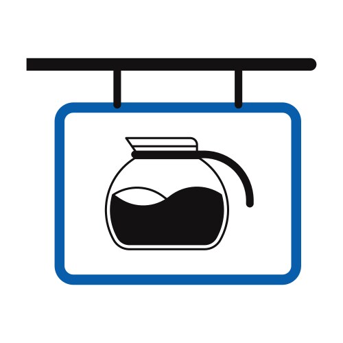 Flat design cafe signage Royalty Free Vector Image