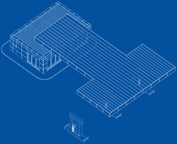 Gas station blueprints Royalty Free Vector Image