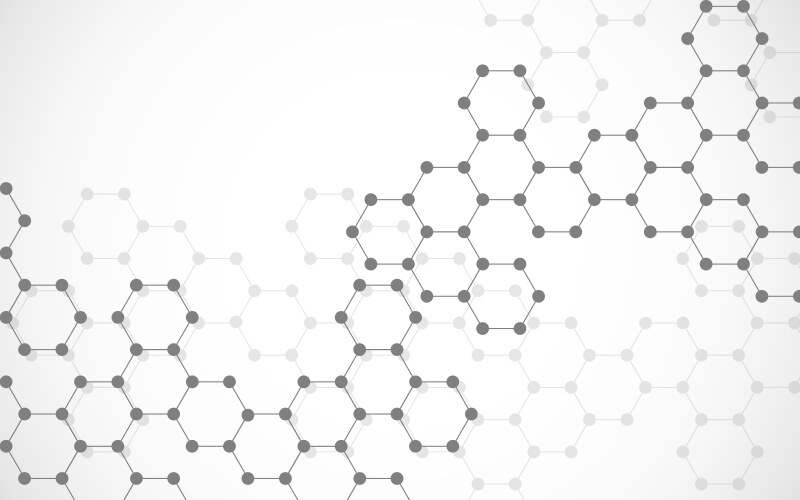 Hexagonal molecules background molecular Vector Image