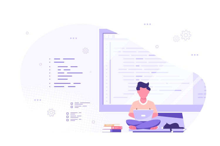 Web development programming languages programmer Vector Image
