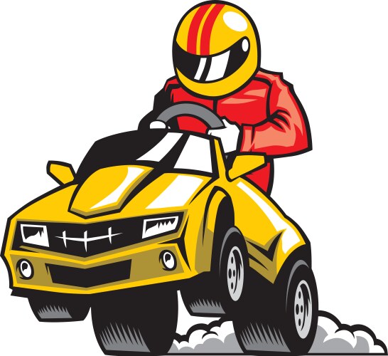 Cartoon red and blue sport racing car Royalty Free Vector