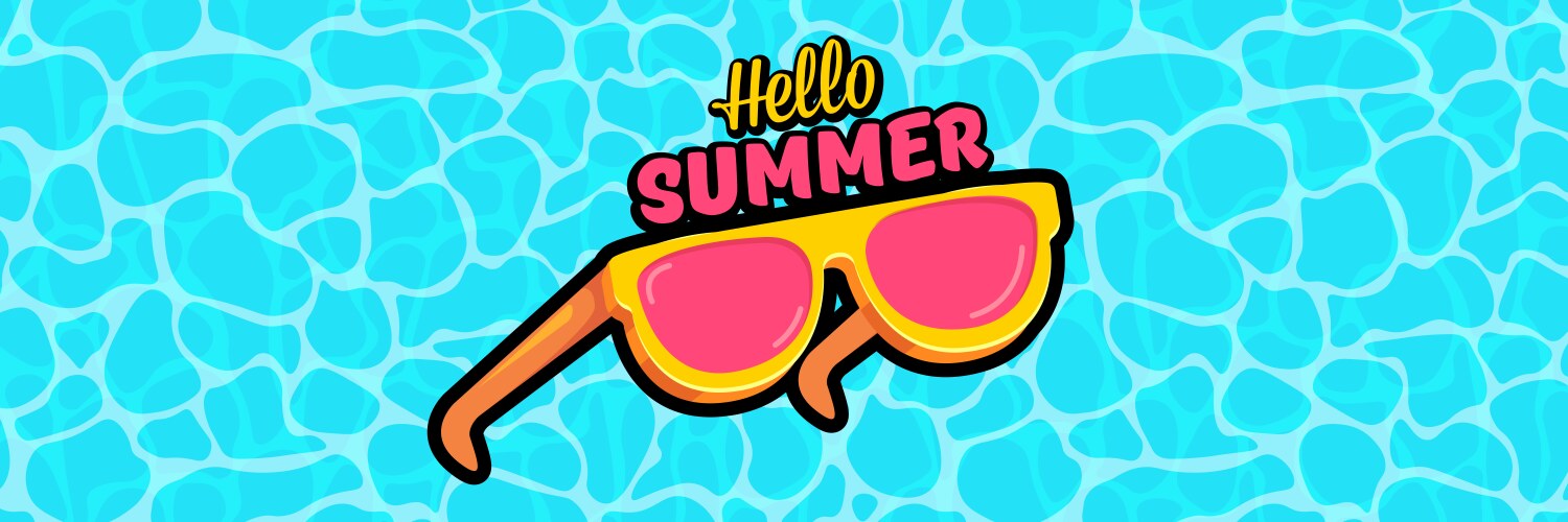 Super hello summer banner with text Royalty Free Vector