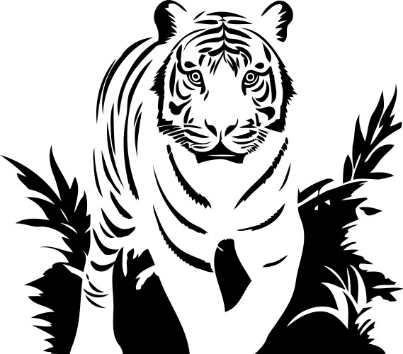 Tiger in the jungle of a wild animal Royalty Free Vector