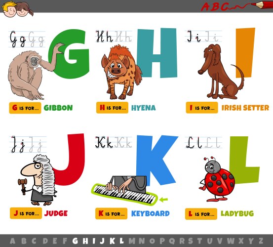 Funny letter g cartoon Royalty Free Vector Image