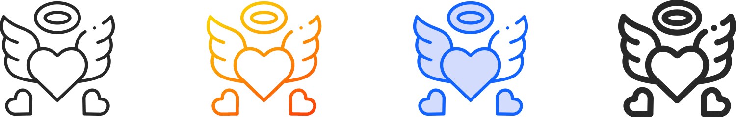 Electrocardiogram iconthin linear gradient blue Vector Image