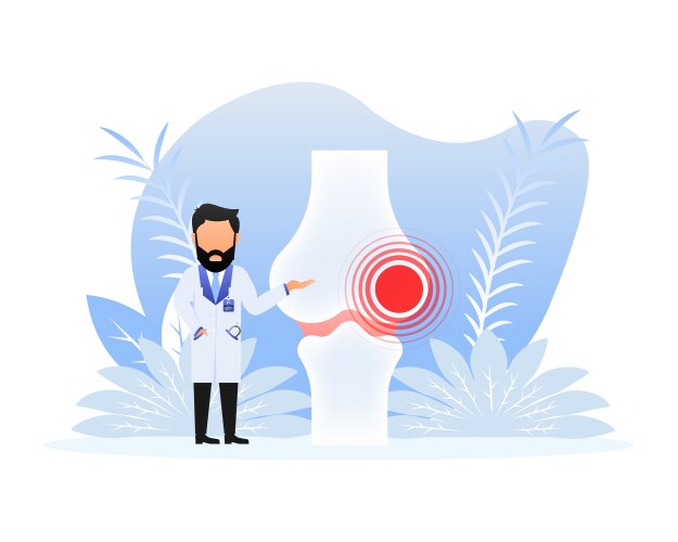 Cartoon arthritis and joint pain set Royalty Free Vector