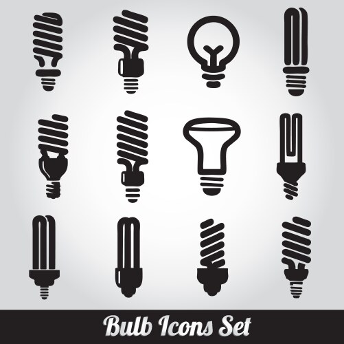 Different lightbulbs icons set Royalty Free Vector Image