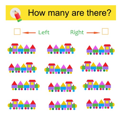 Math activity for kids developing numeracy Vector Image