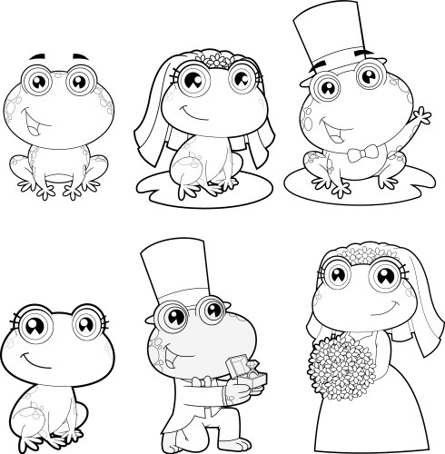Fat frog cartoon mascot character Royalty Free Vector Image