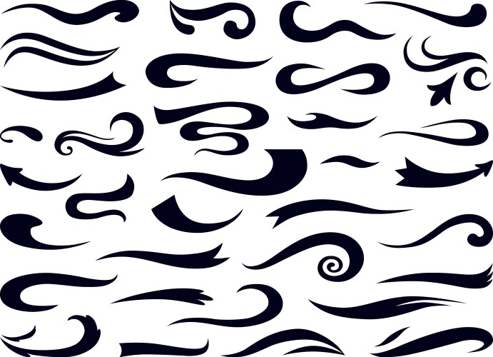 Swirl elements for handwritten design Royalty Free Vector