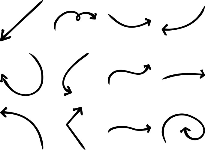 Double arrow direction shape curved line Vector Image