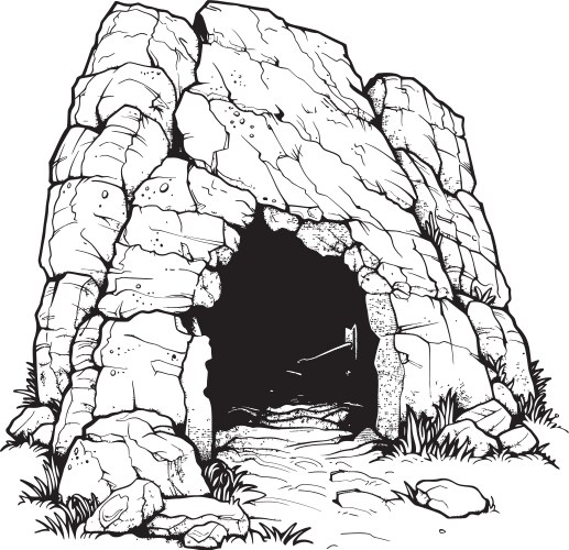 Paleolithic refuge prehistoric stone cave logo Vector Image