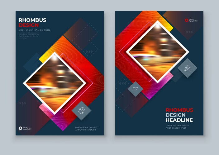 Red flyer template layout design corporate Vector Image