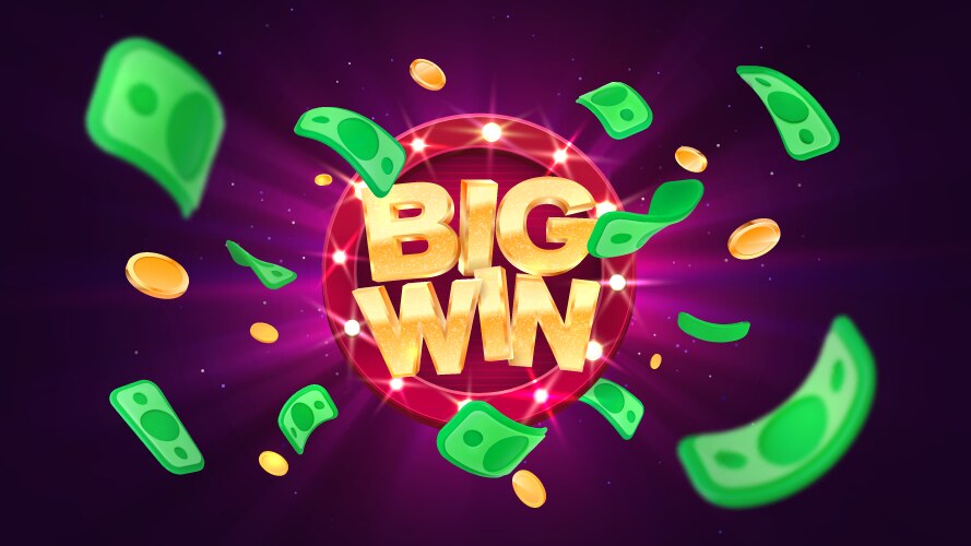 Celebration win gold text on retro red board Vector Image