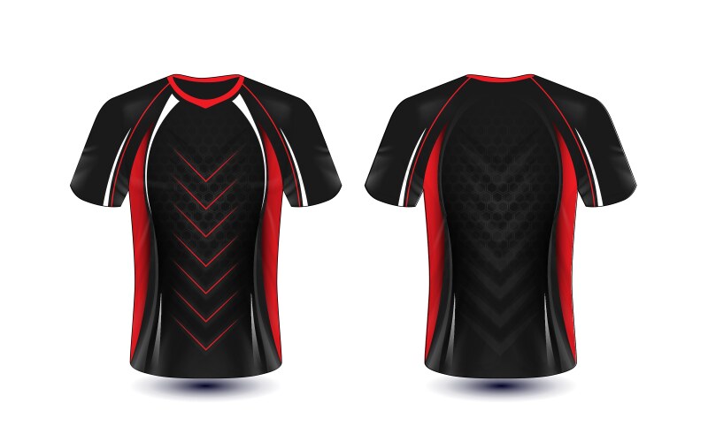Black and red layout e-sport t-shirt design Vector Image