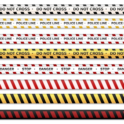 Red warning tape do not cross line caution Vector Image