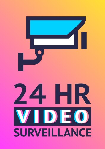 Video surveillance camera cctv poster Royalty Free Vector