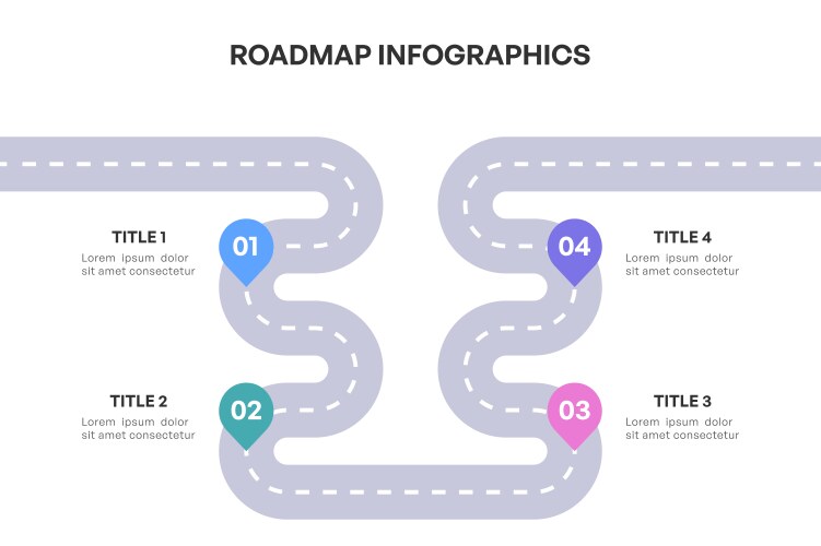 Comprehensive roadmap infographic strategic Vector Image