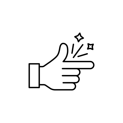 Finger snapping icon set hand snap easy Royalty Free Vector