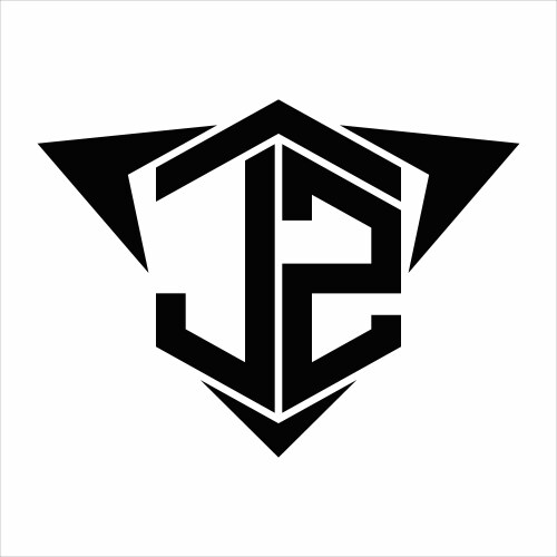 Jz logo monogram with emblem shield shape design Vector Image