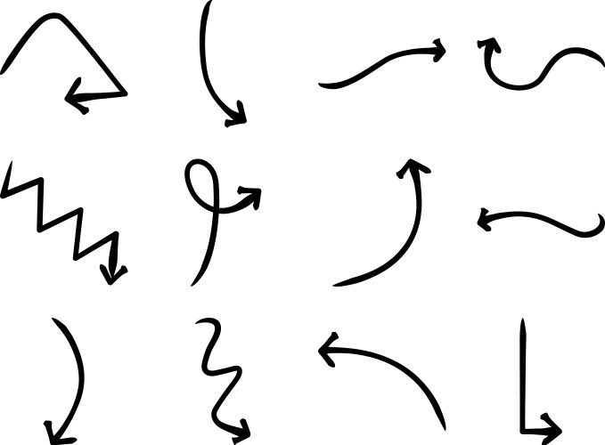 Double arrow direction shape curved line Vector Image