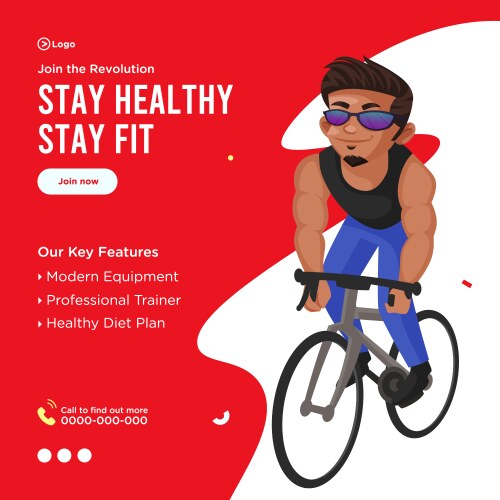 Banner design of bodybuilder Royalty Free Vector Image