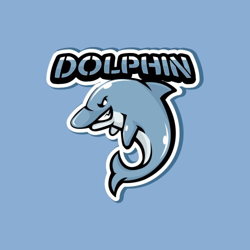 Jumping dolphin cartoon Royalty Free Vector Image